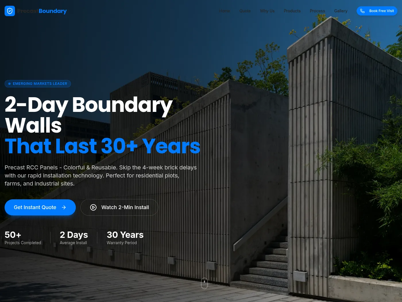 Precast Boundary Landing