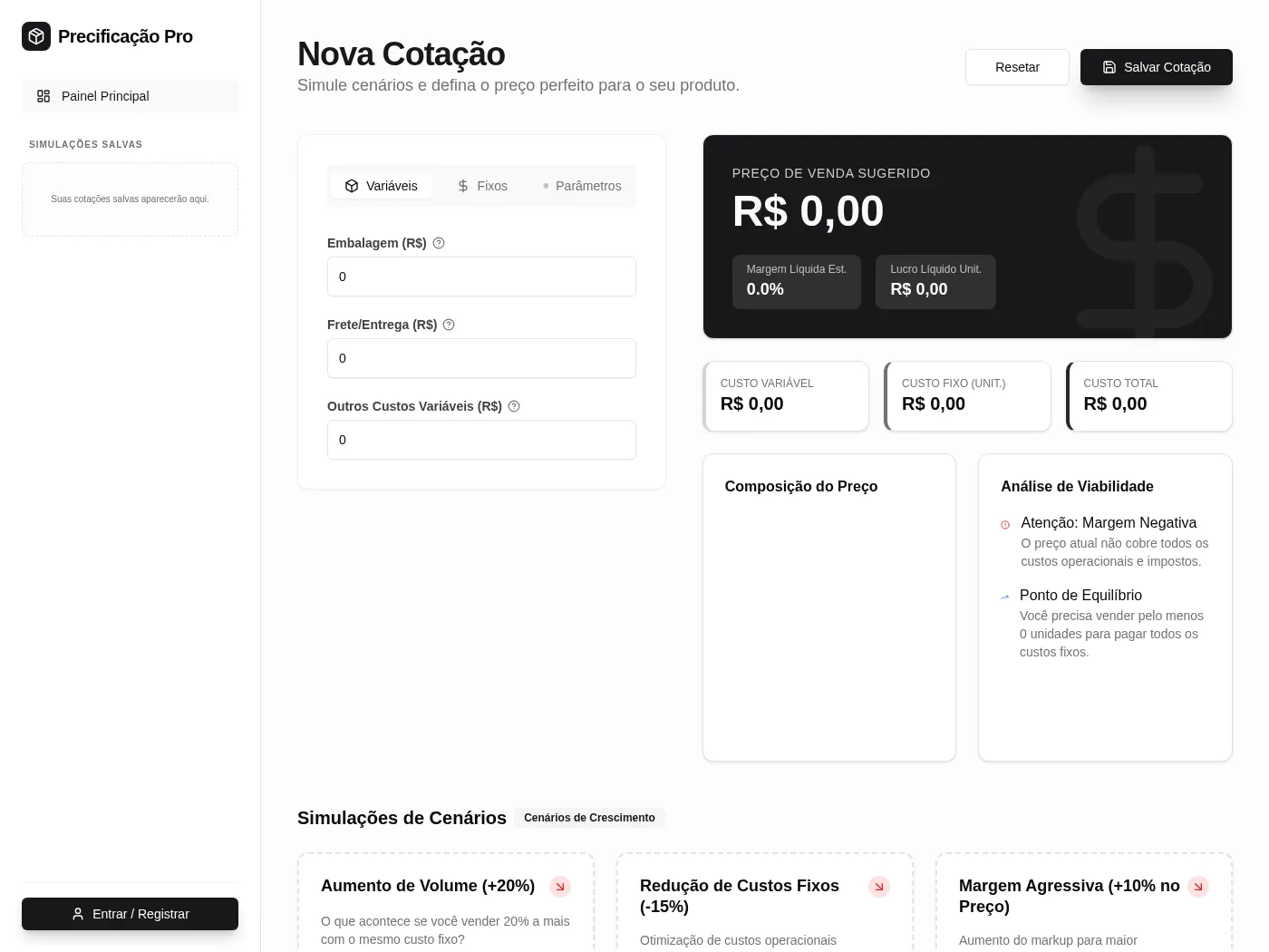 Precificação Pro Site