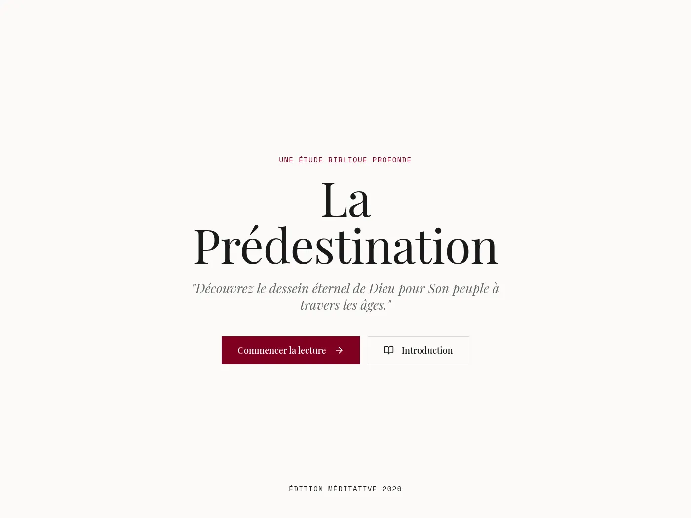 Livre sur la Prédestination