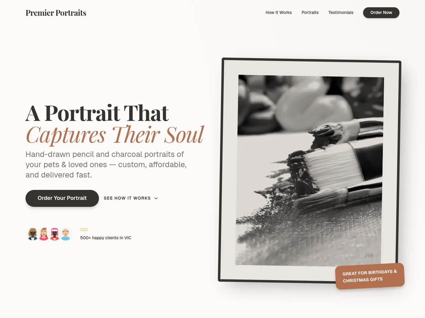 Premier Portraits Landing