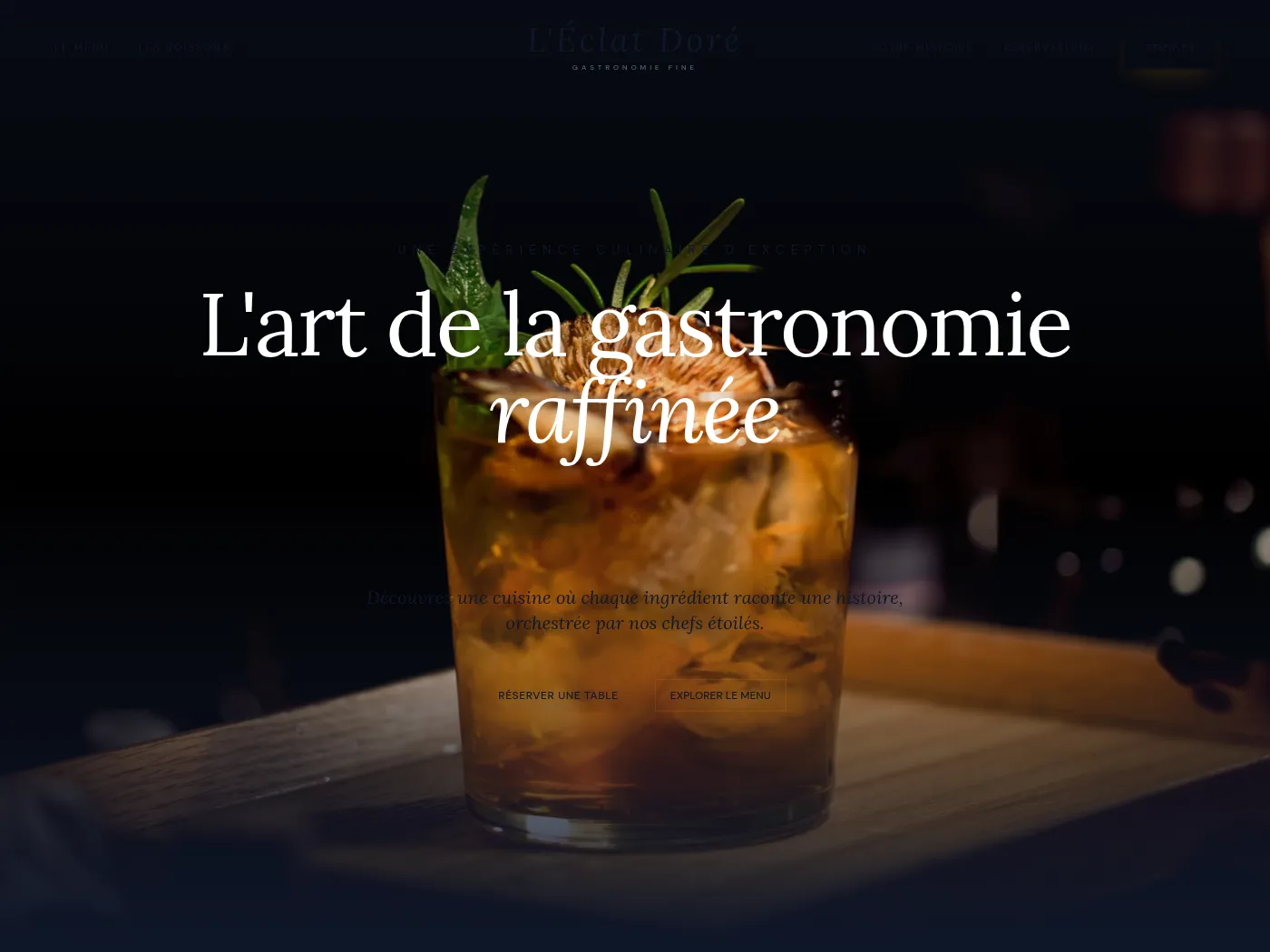 Premium Restaurant Menu Page