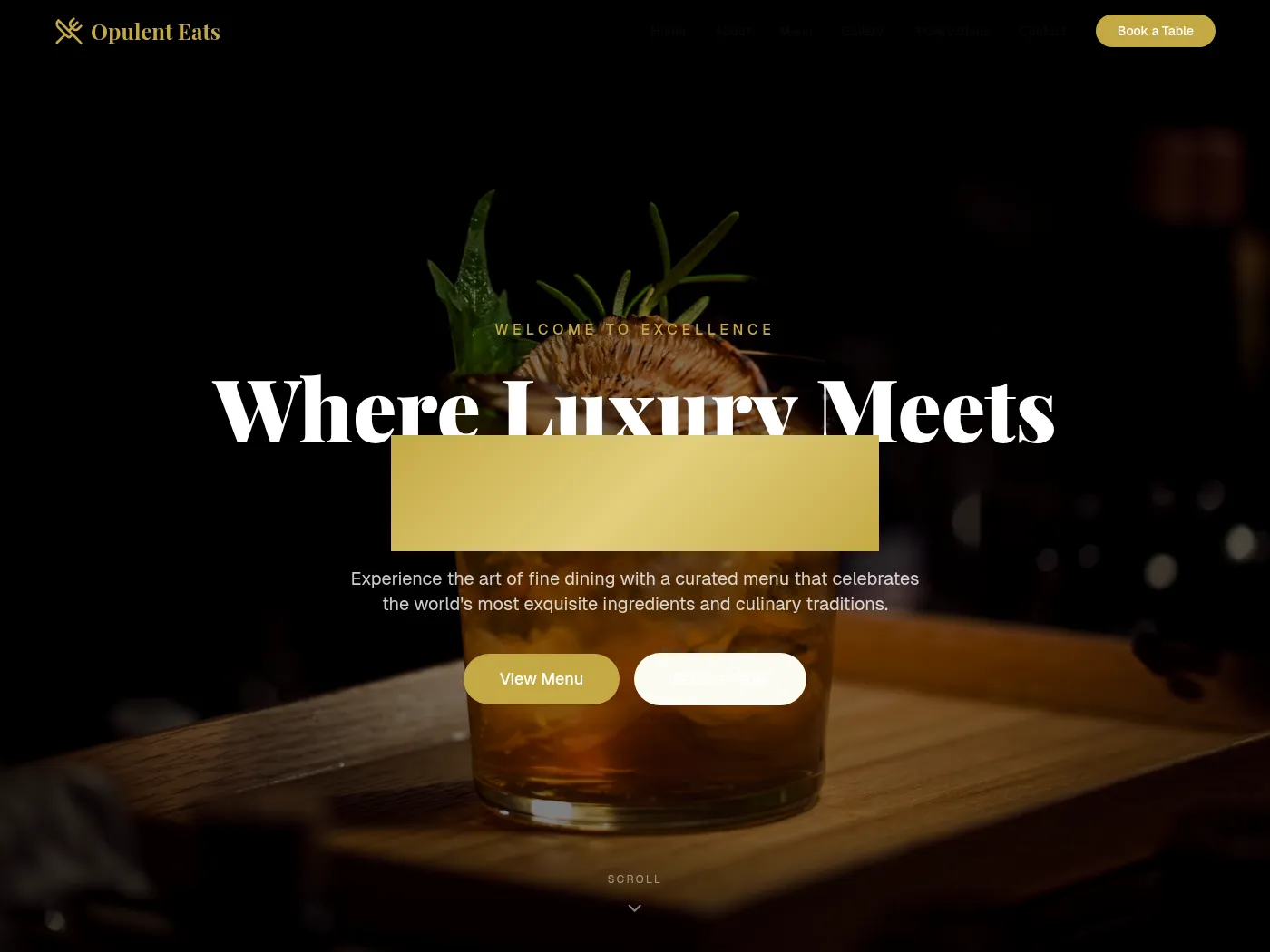 Opulent Eats Landing
