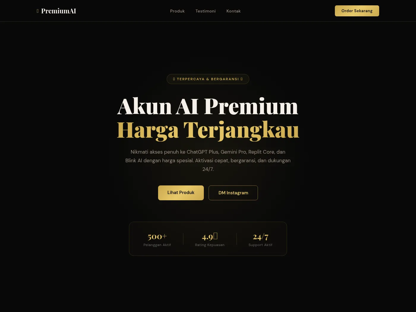 PremiumAI Landing Page