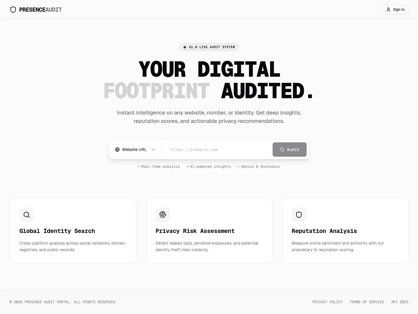 Presence Audit Portal
