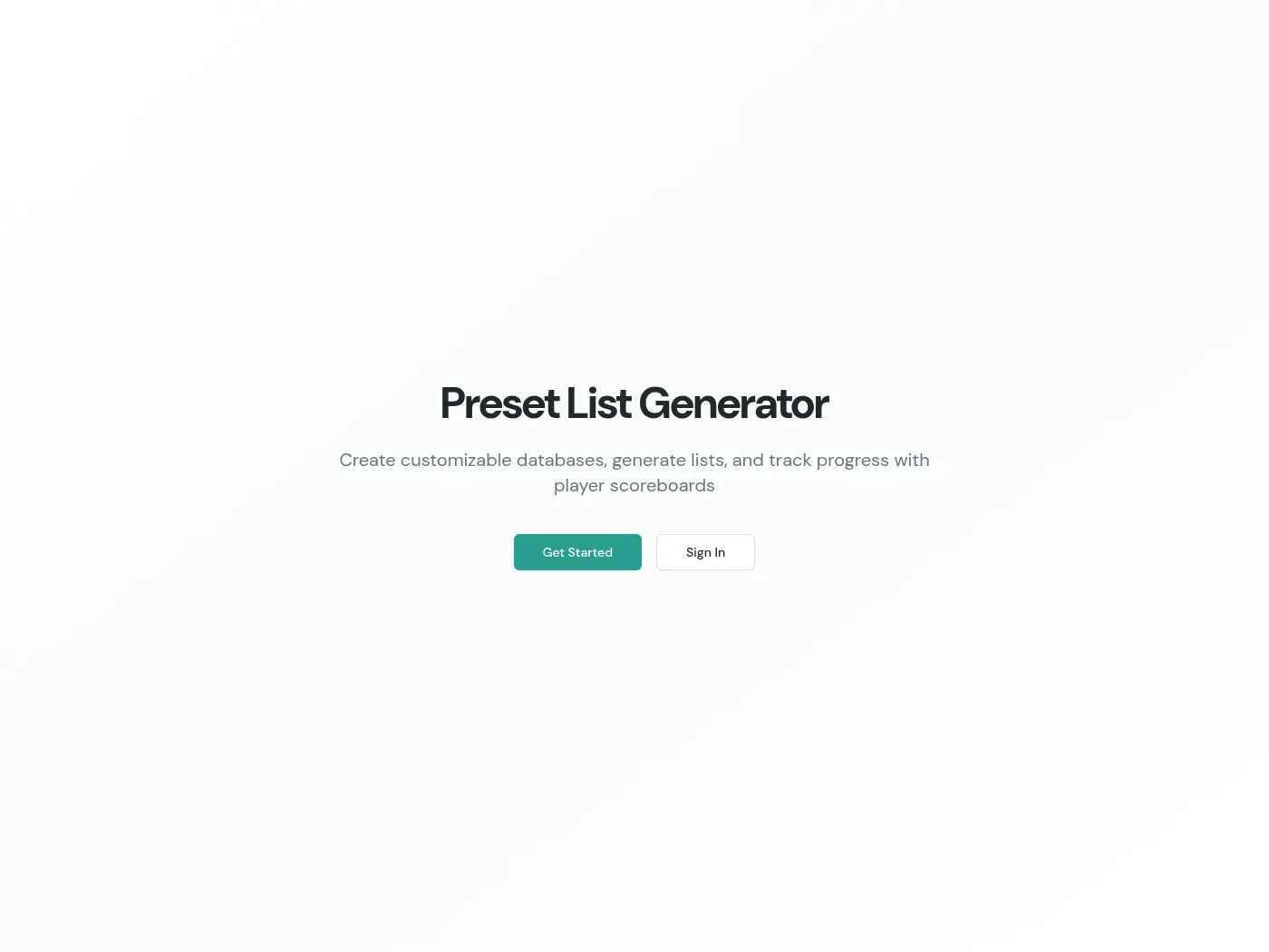 Preset List Generator
