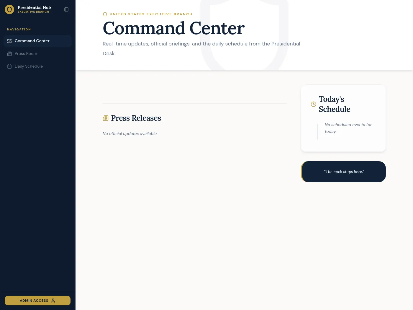 Presidential Daily Update Hub