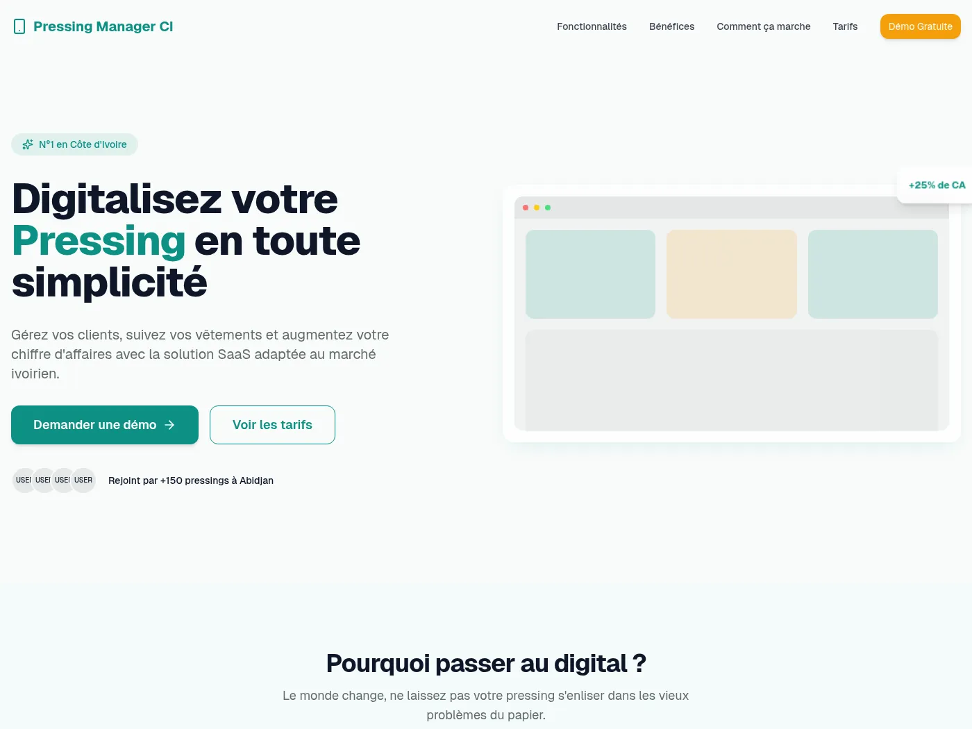 Pressing SaaS Landing CI
