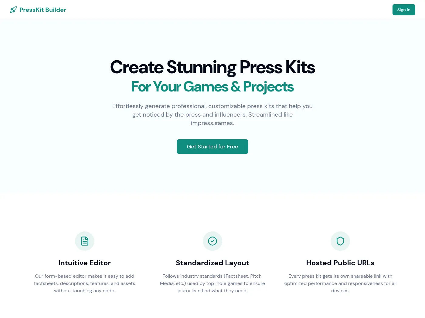 PressKit Builder