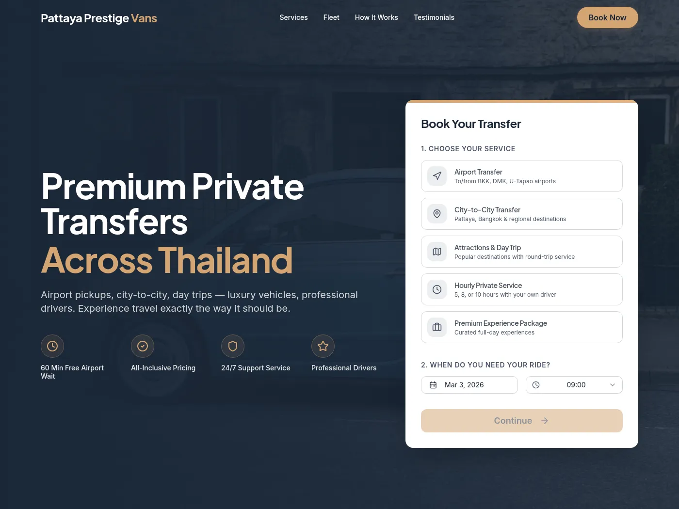 Pattaya Prestige Vans Web
