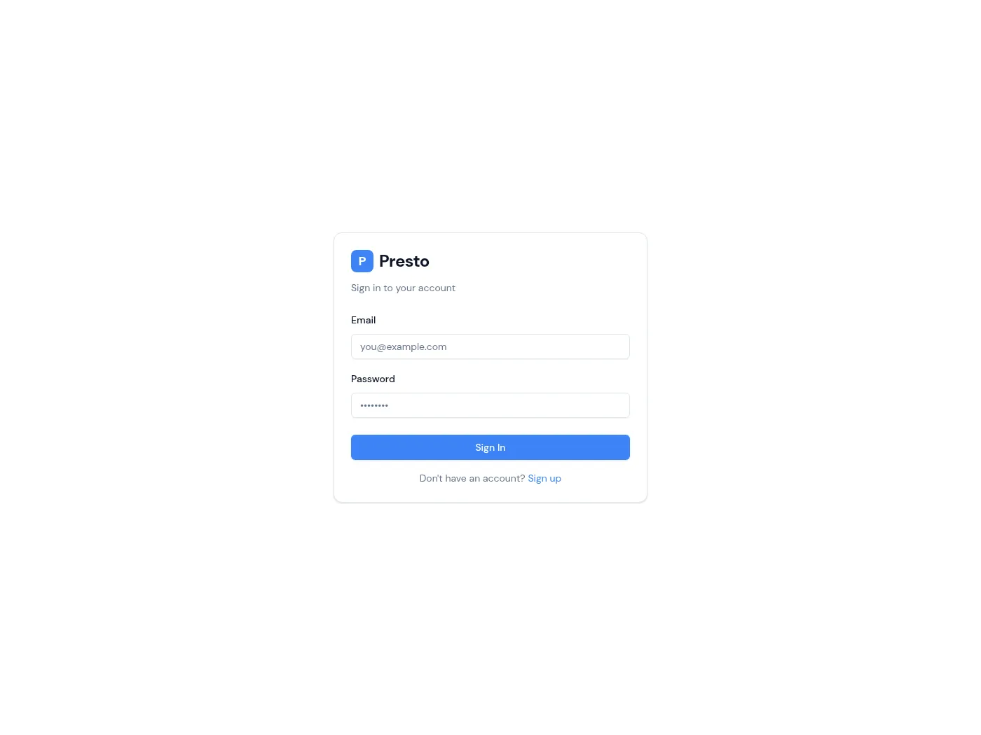 Presto Web Dashboard