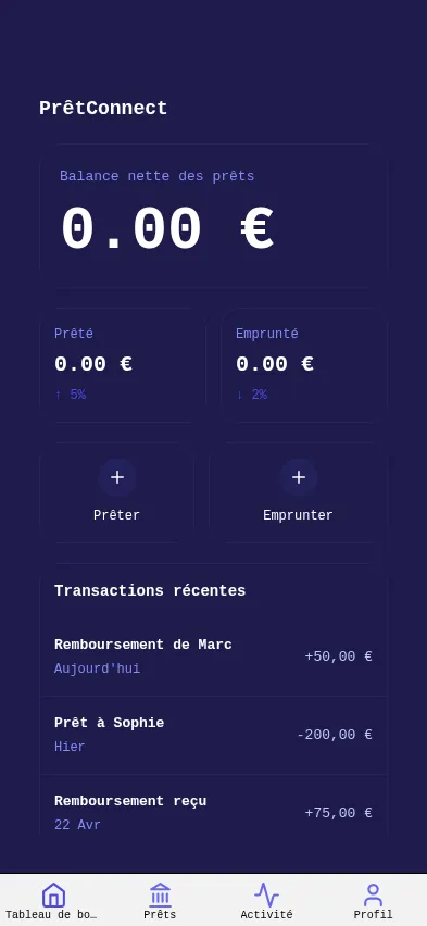PrêtConnect Mobile