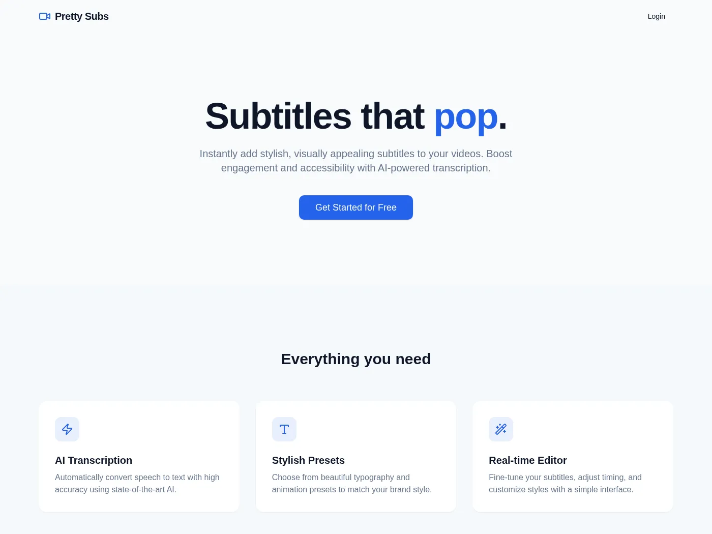 Pretty Subtitles Generator