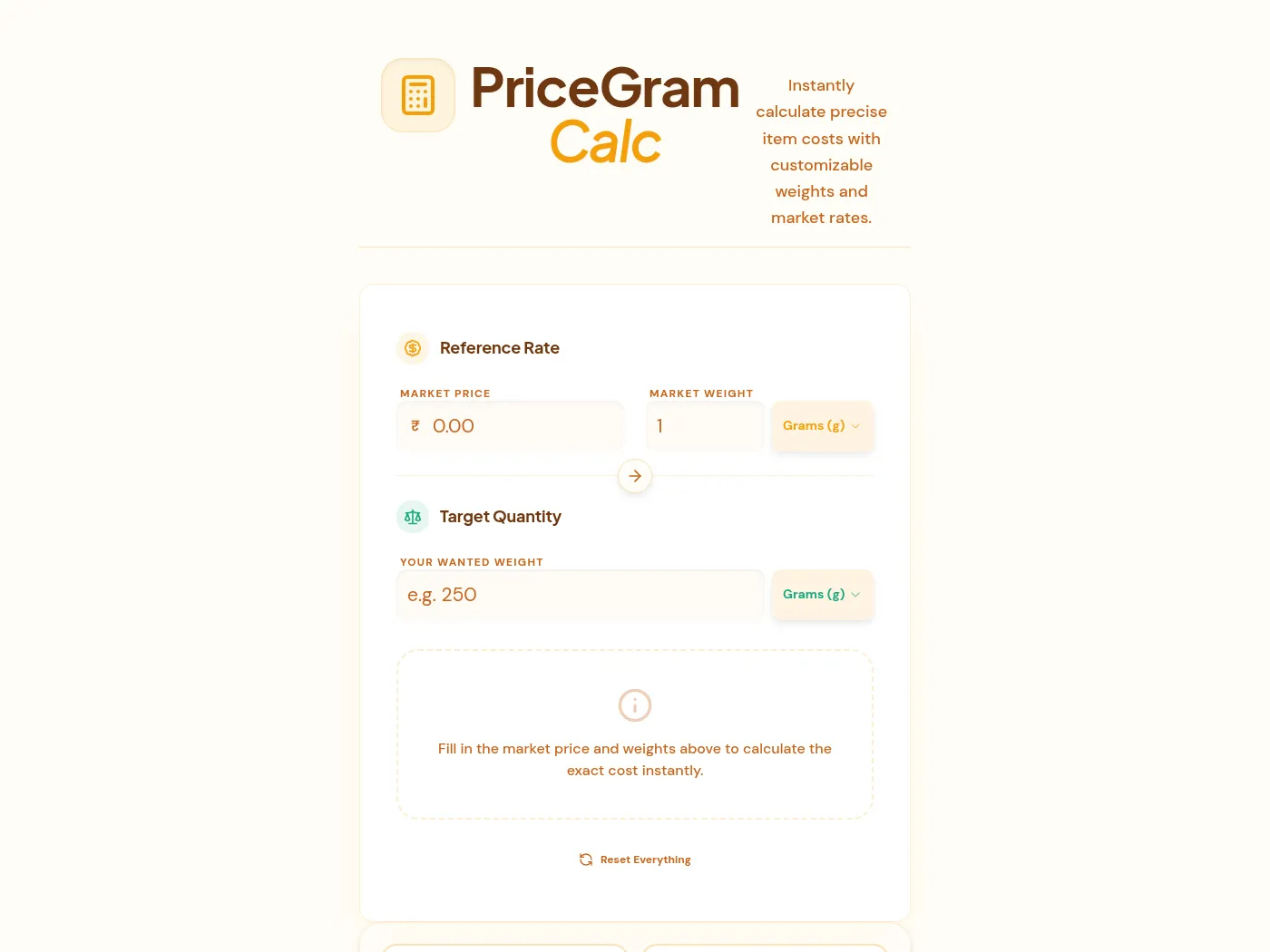 PriceGram Calculator