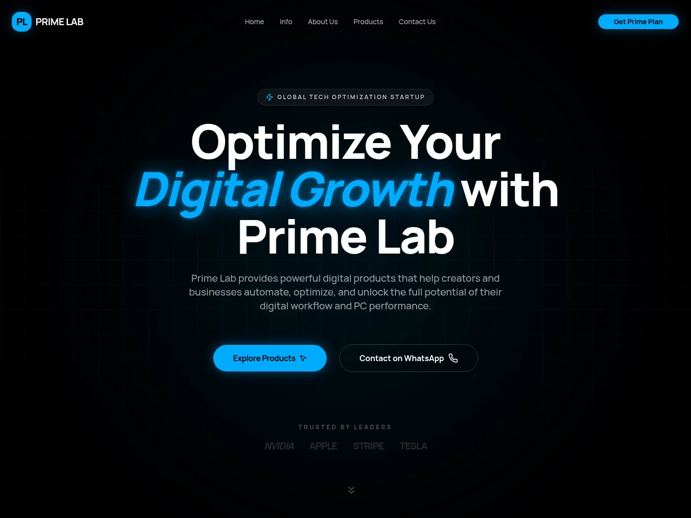 Prime Lab SaaS Landing