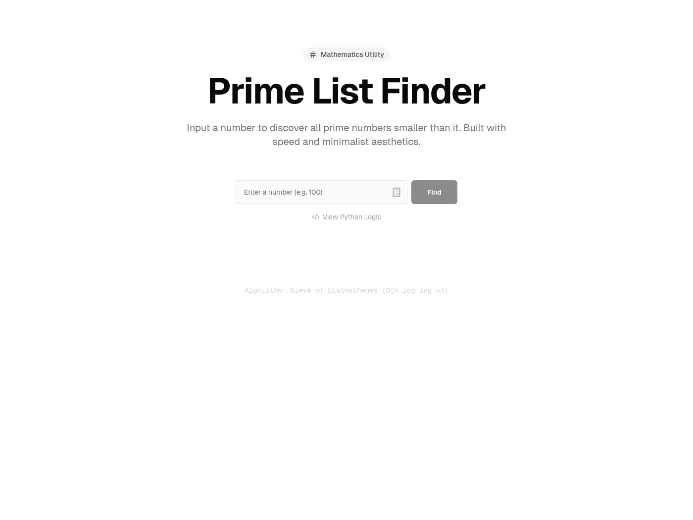 Prime List Finder