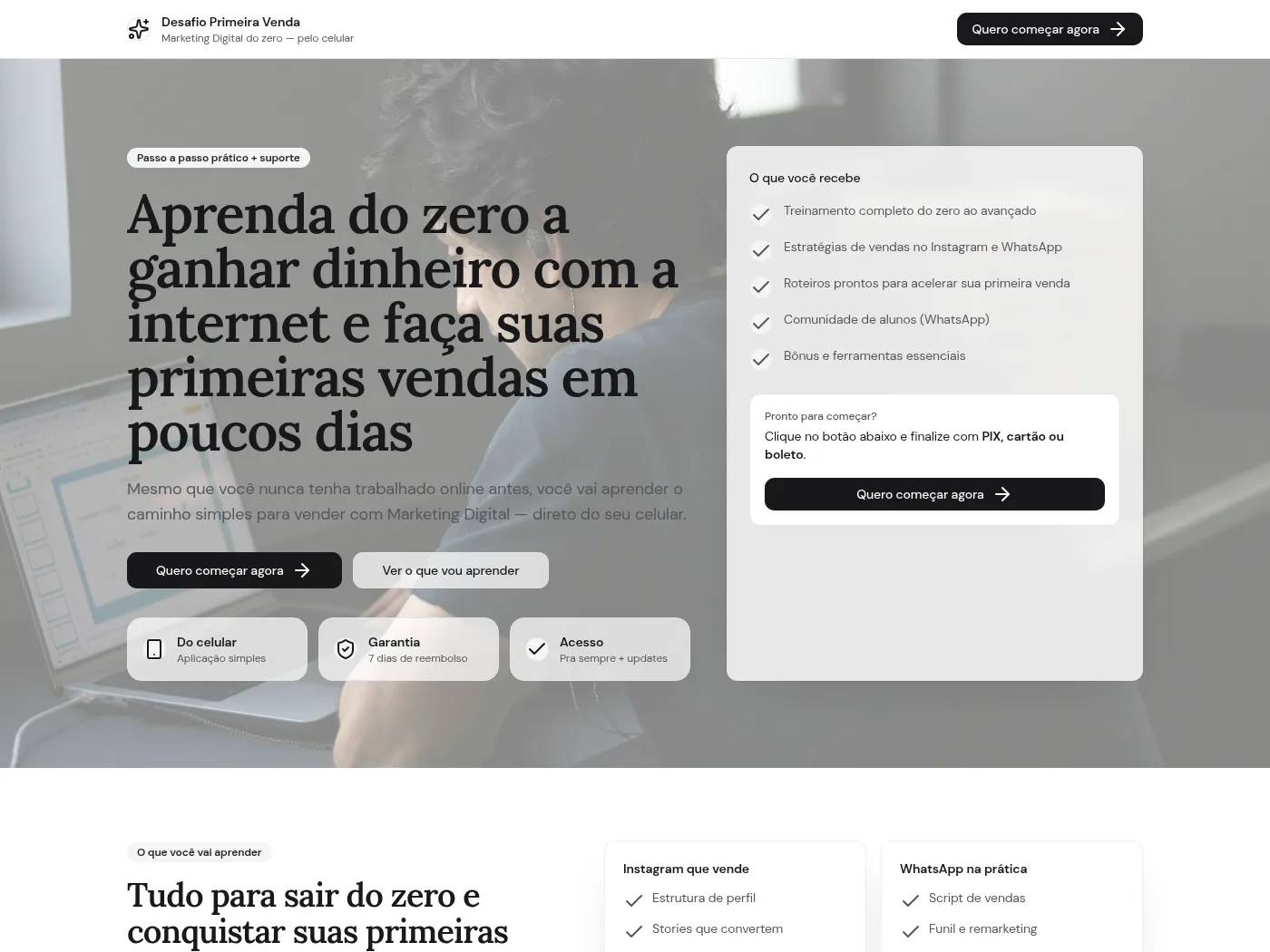 Primeira Venda Landing