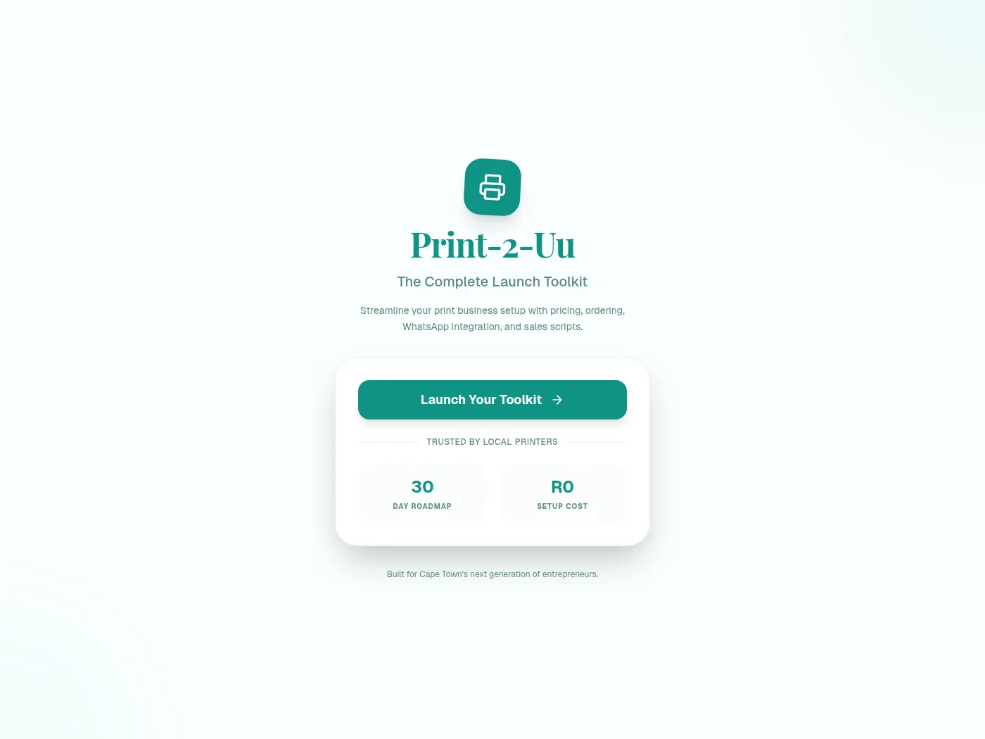Print-2-Uu Launch Toolkit