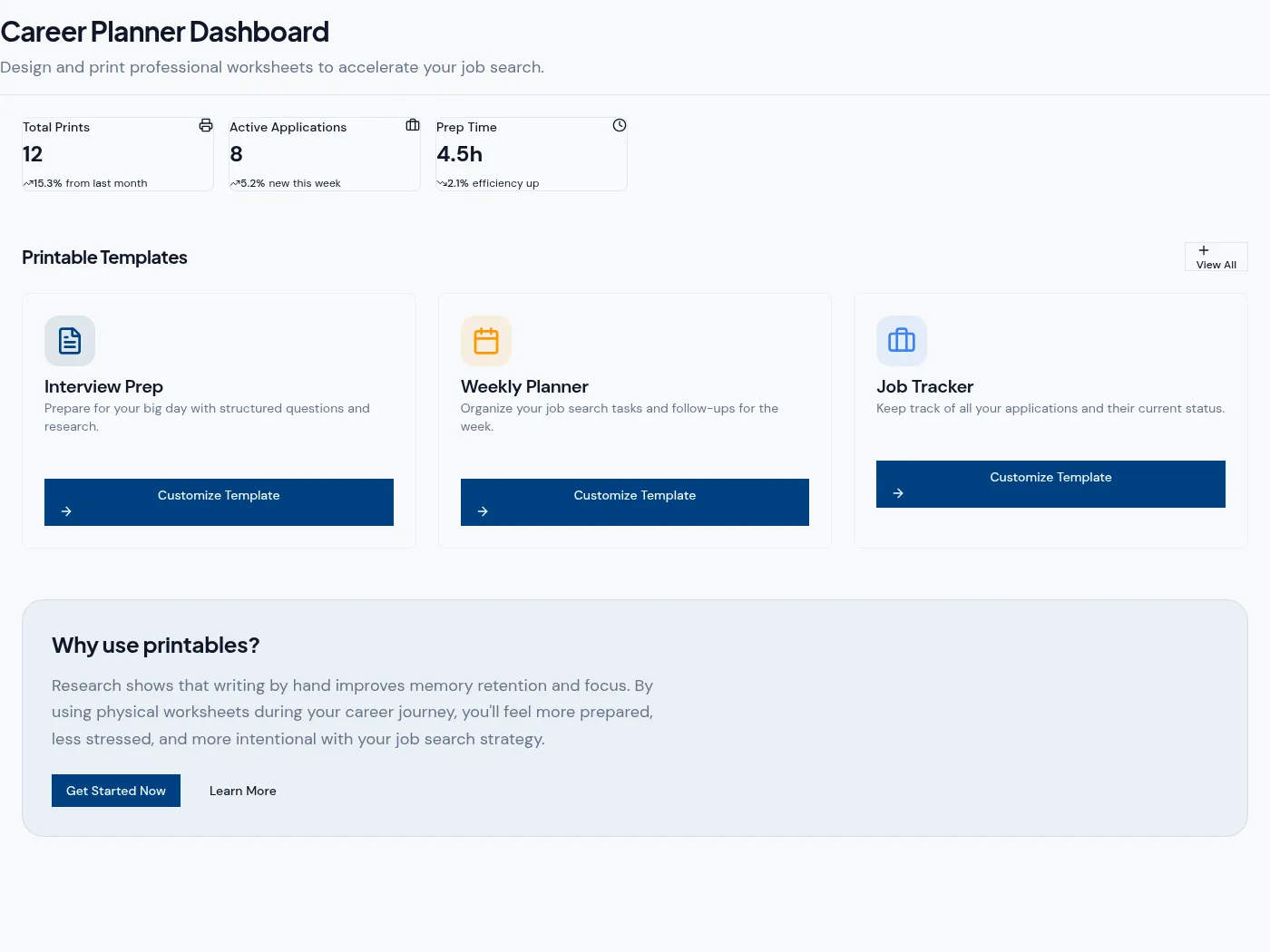 PrintReady Career Planner