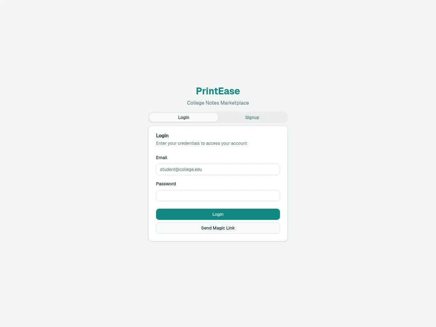 PrintEase Student Portal