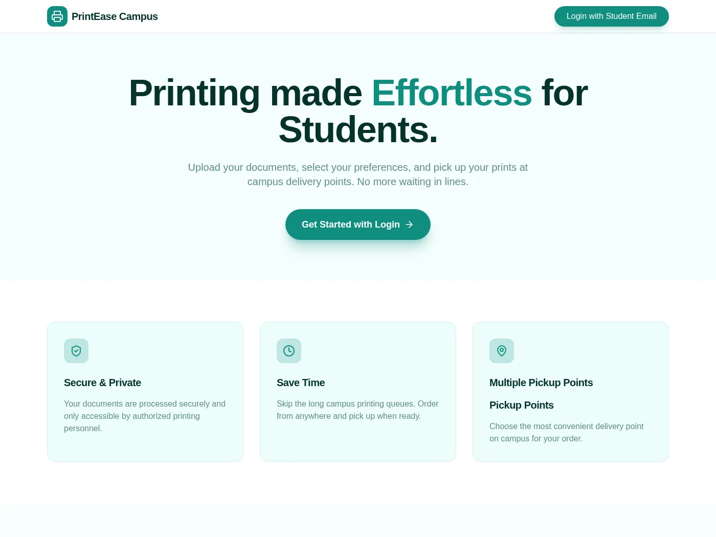 PrintEase Campus Portal