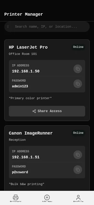 Printer Access Manager
