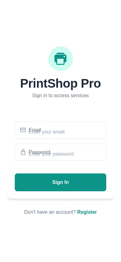 PrintShop Services App