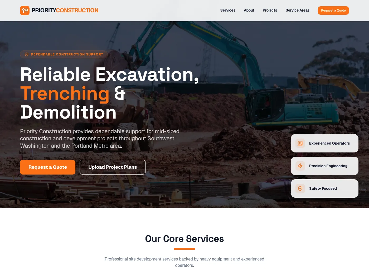 Priority Construction Website