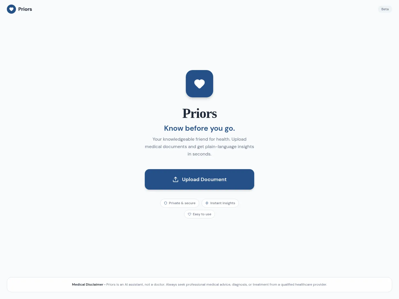 Priors Health Companion
