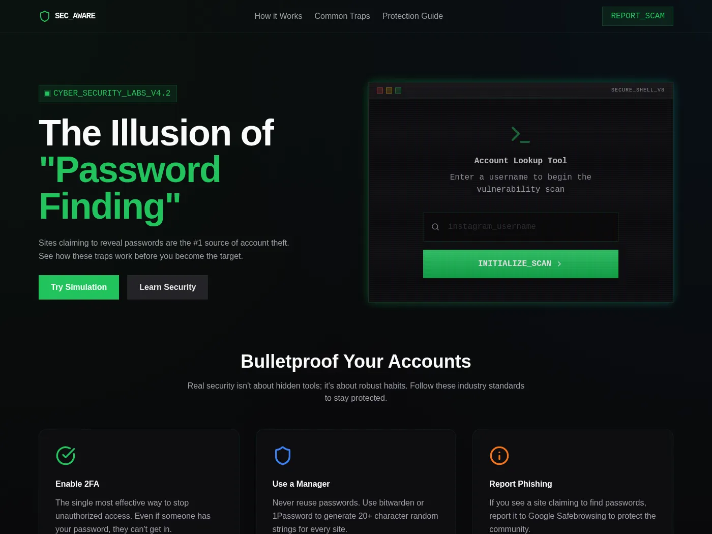 Password Finder Awareness