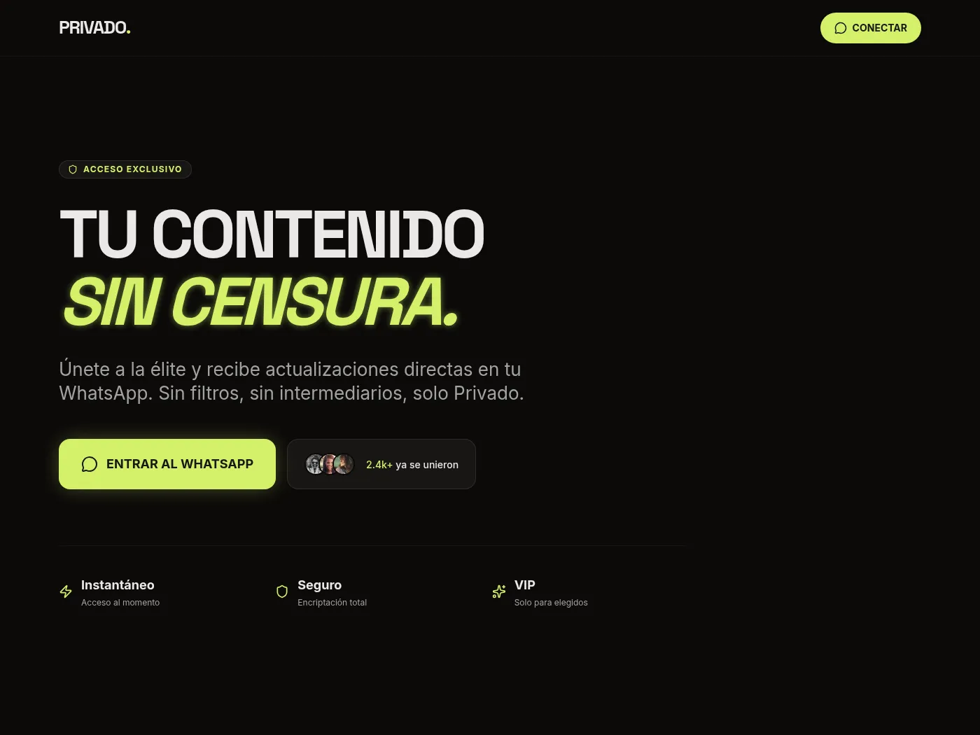 Privado CTA Landing