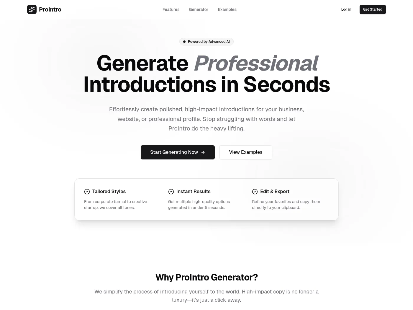 ProIntro Generator