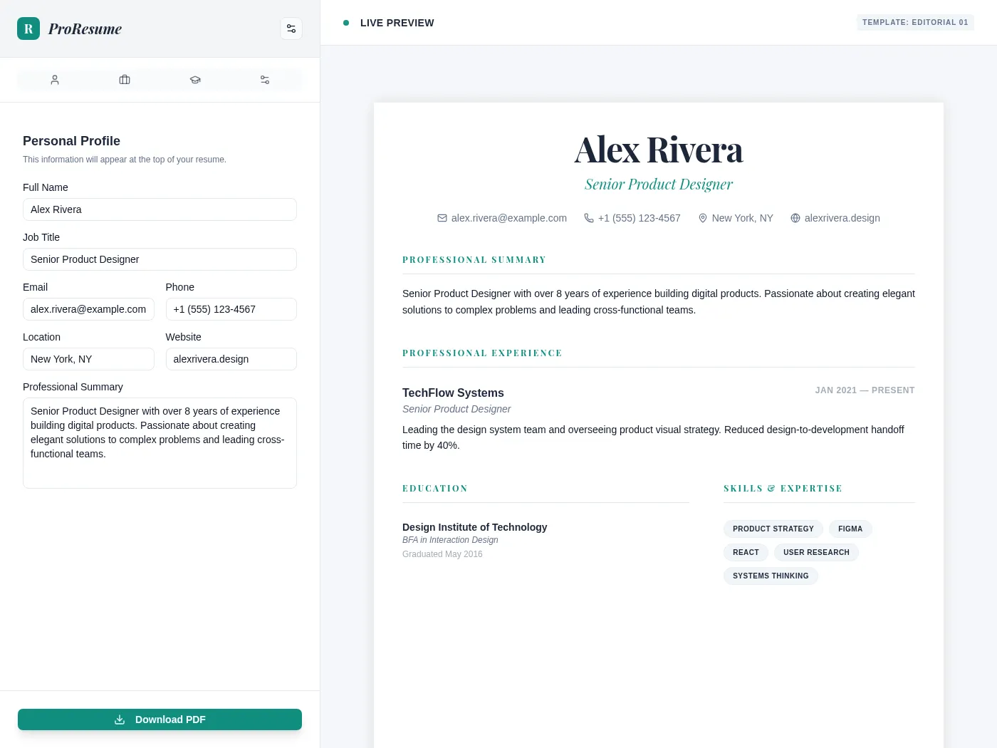 Pro Resume Template