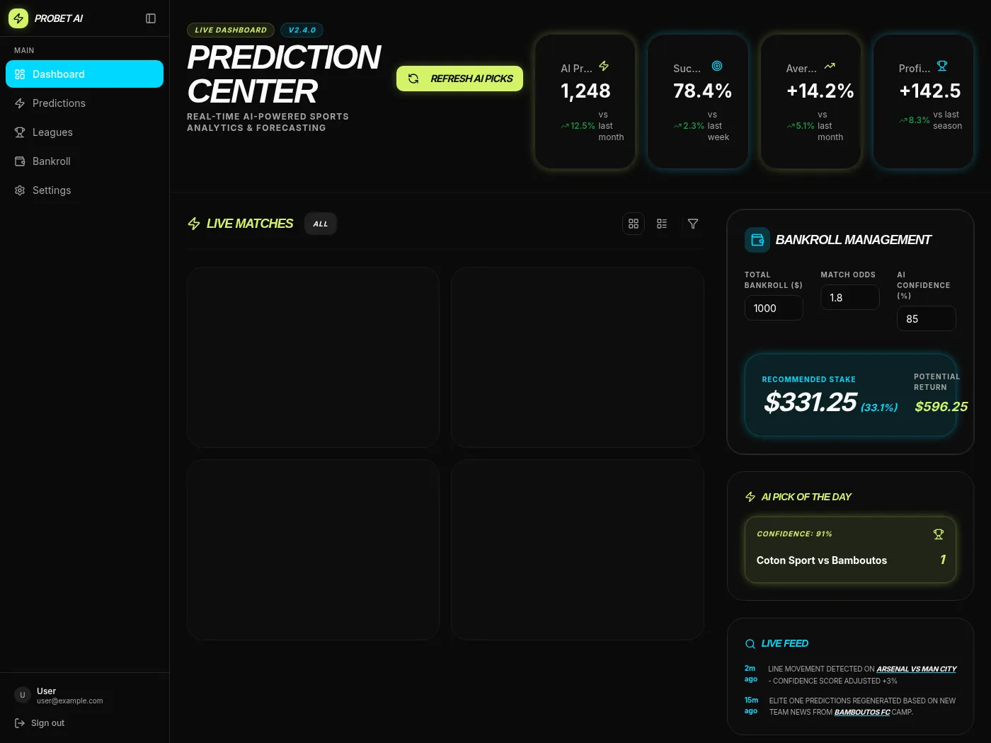 ProBet AI Dashboard