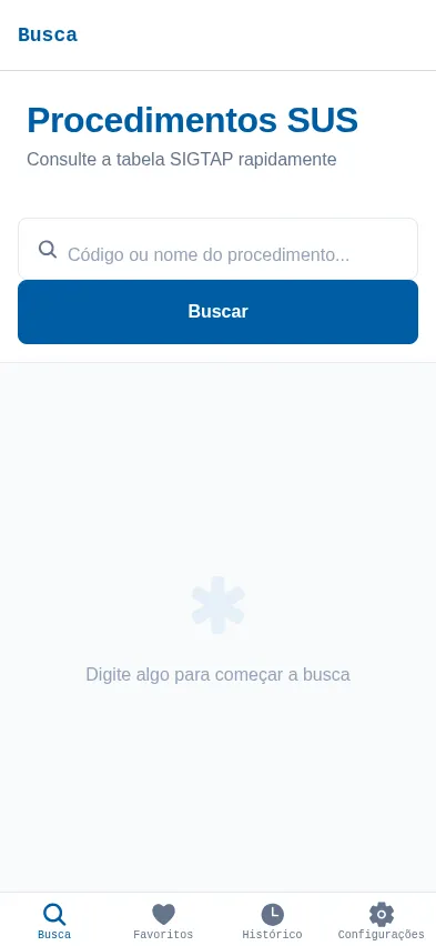 Procedimentos SUS App