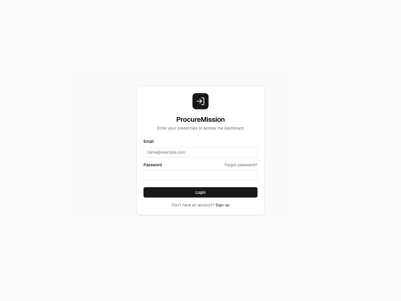 ProcureMission Dashboard
