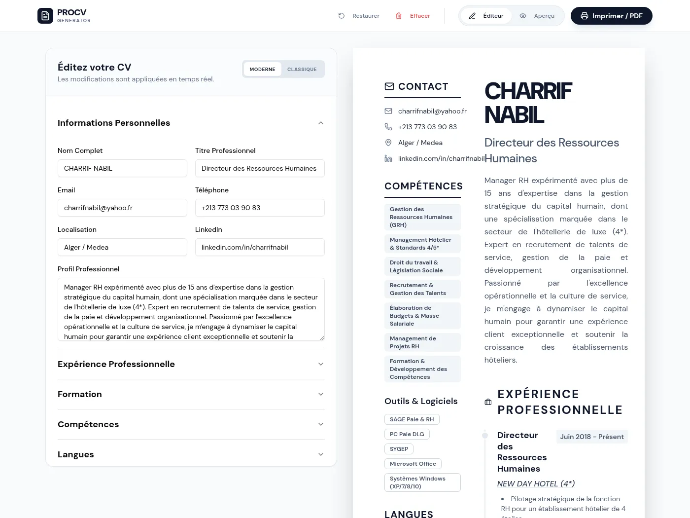 ProCV Generator