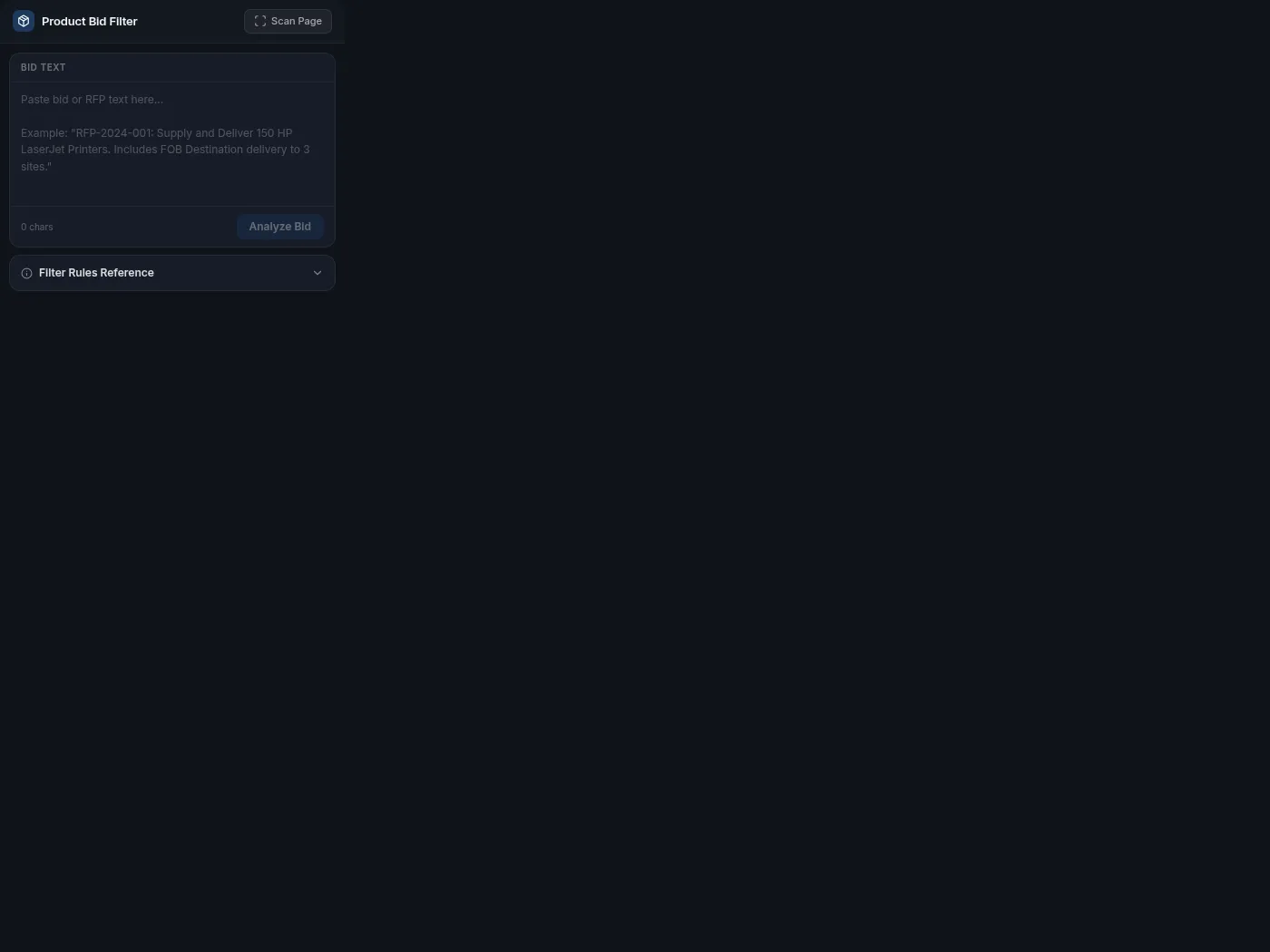 Product Bid Filter Extension