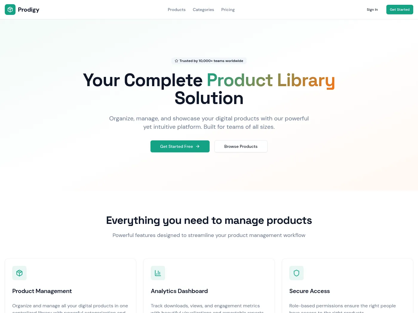 Prodigy Product Library