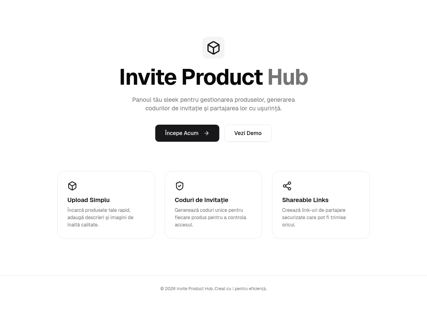 Invite Product Hub