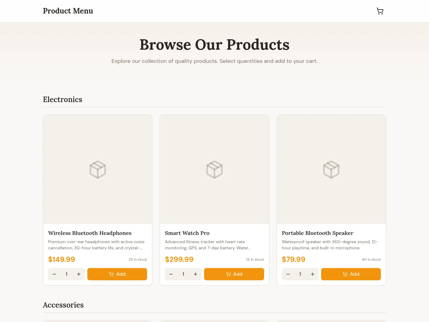 Smart Product Menu