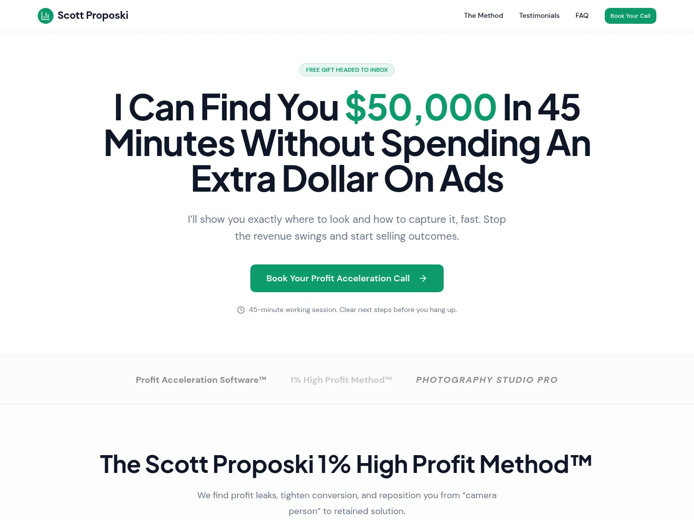 Profit Acceleration Landing