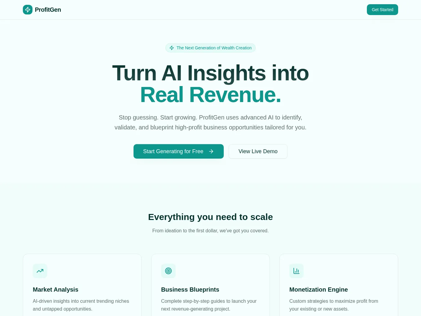 ProfitGen Web Platform