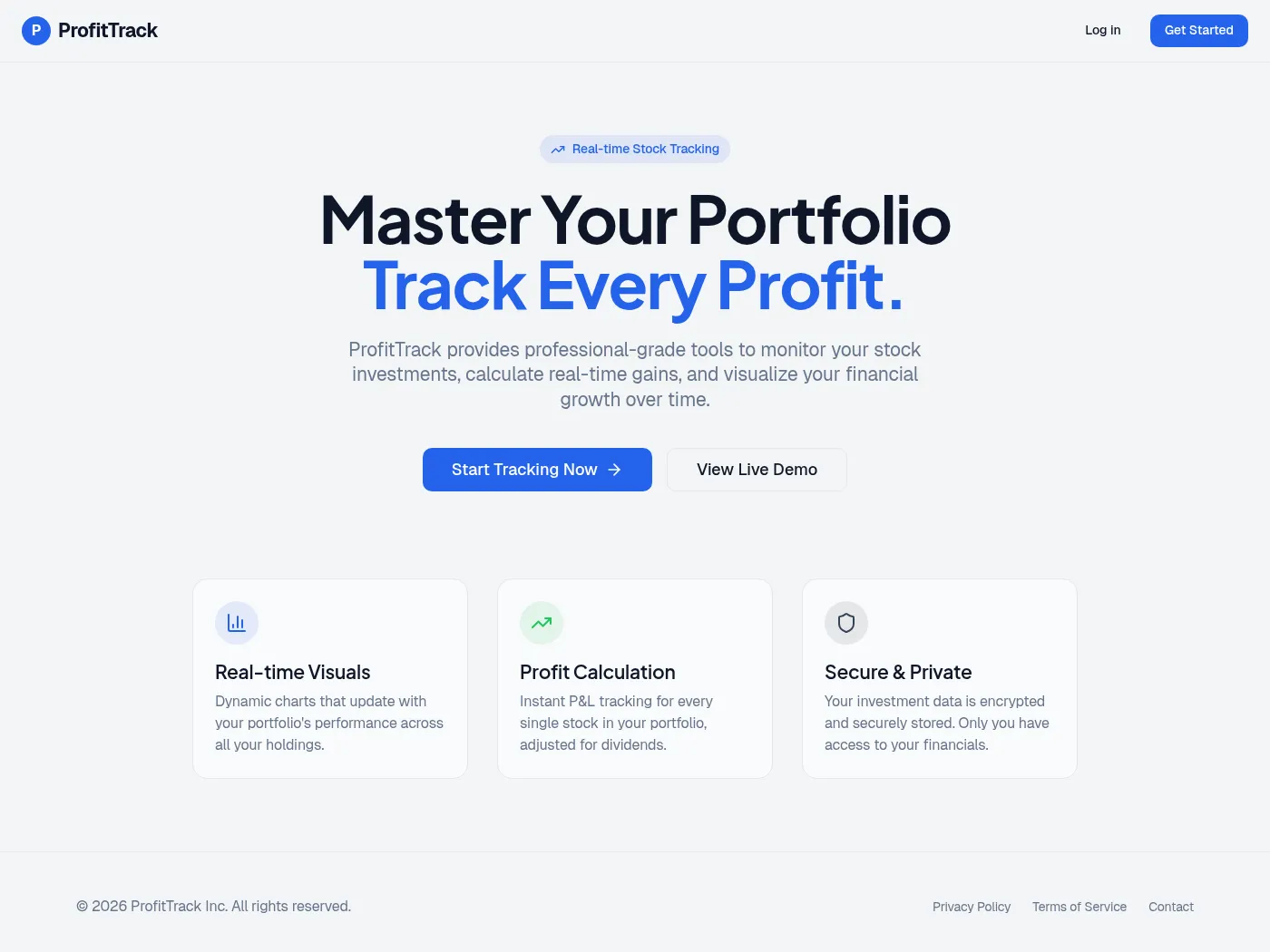 ProfitTrack Website