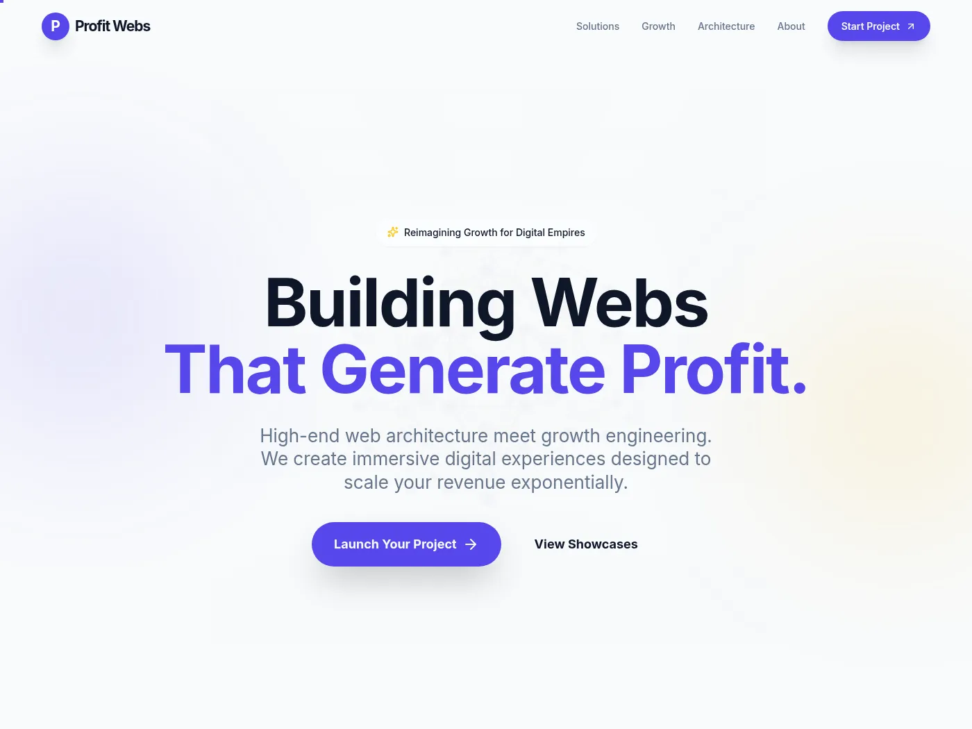 Profit Webs 3D Landing