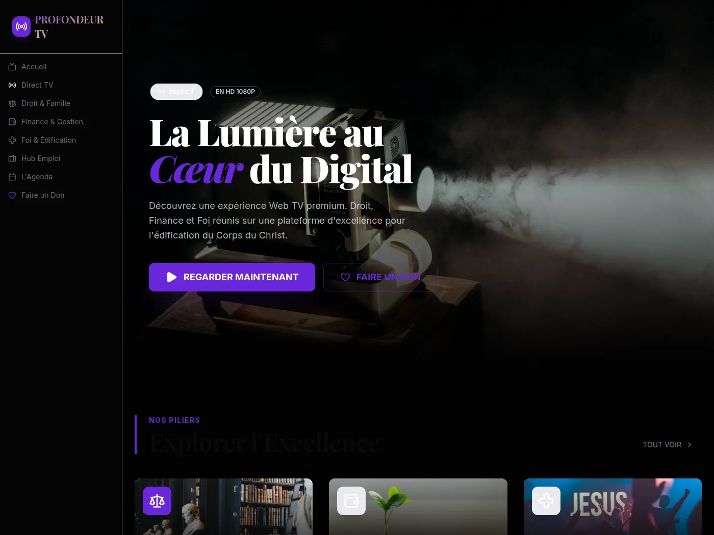 Profondeur TV Web Platform