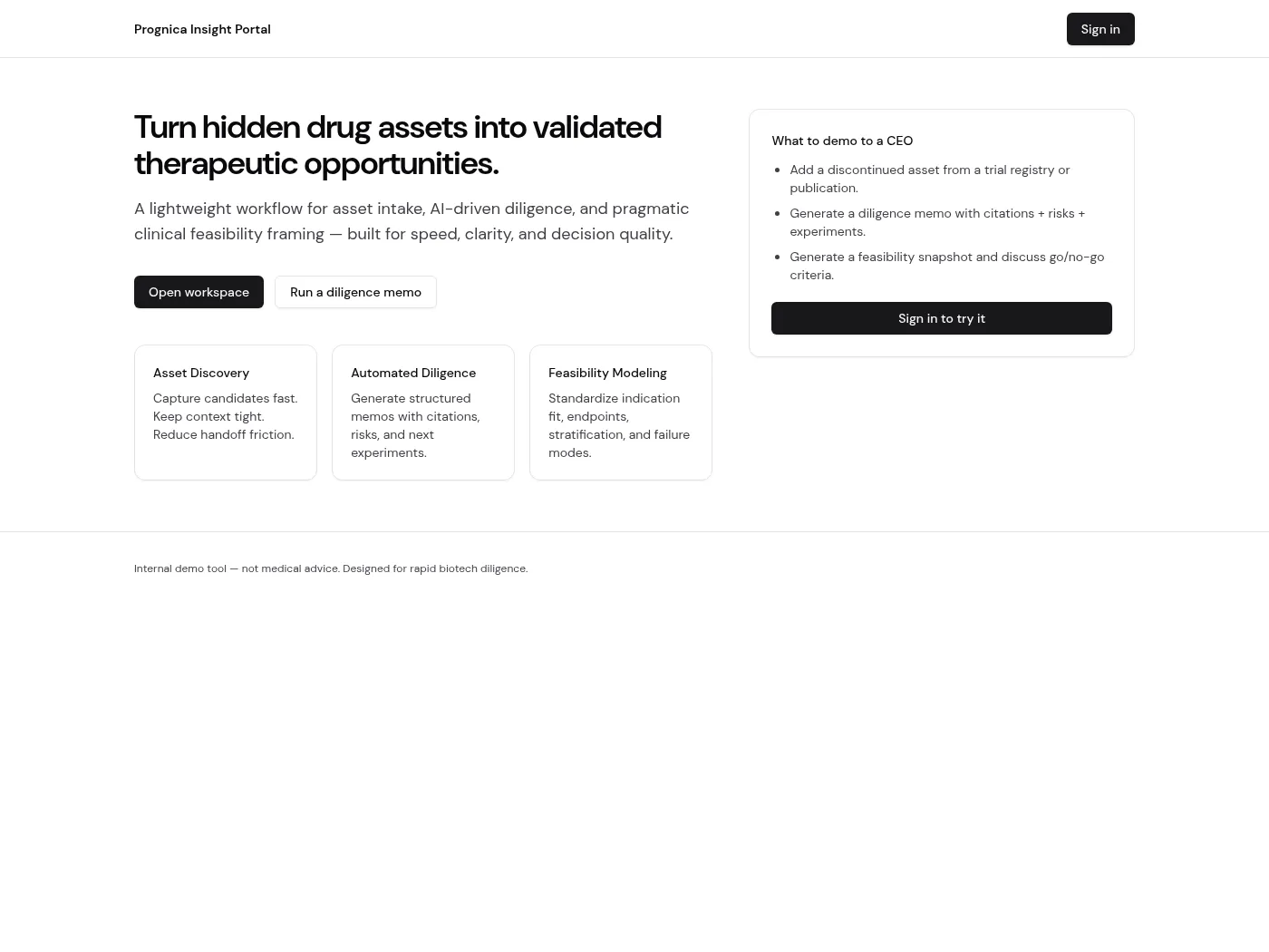Prognica Insight Portal