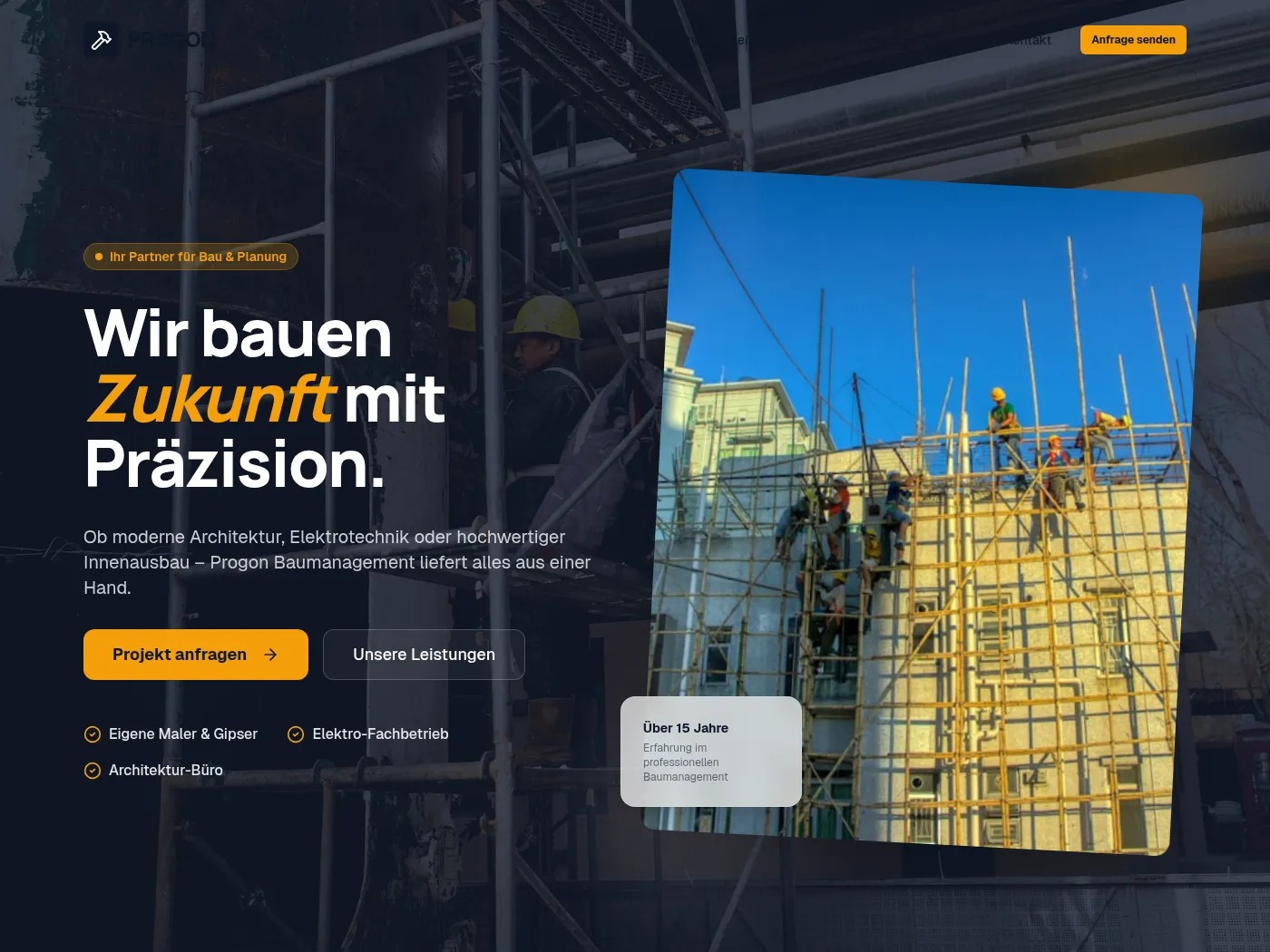 Progon Bau Webpräsenz