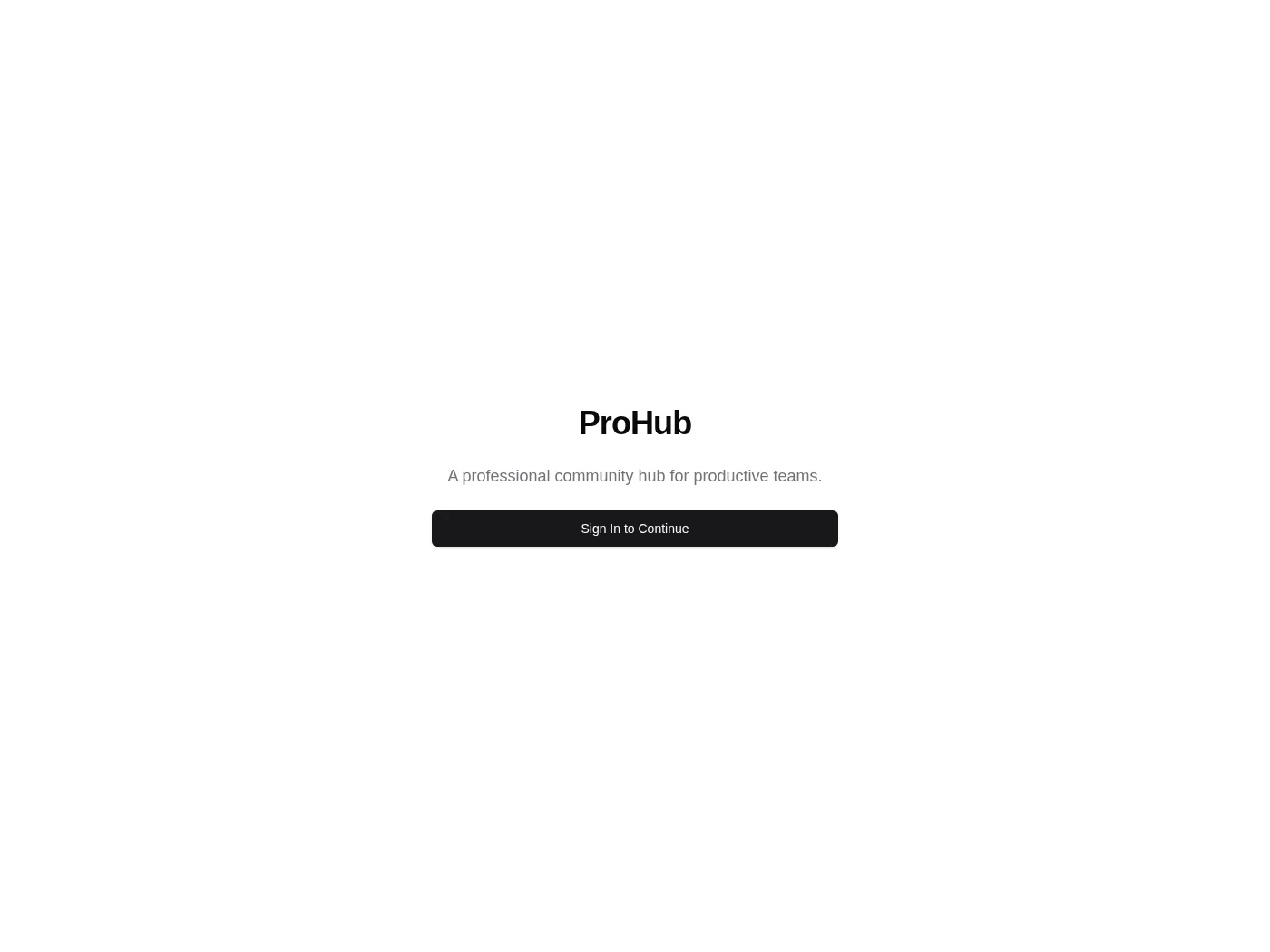 ProHub Community Platform