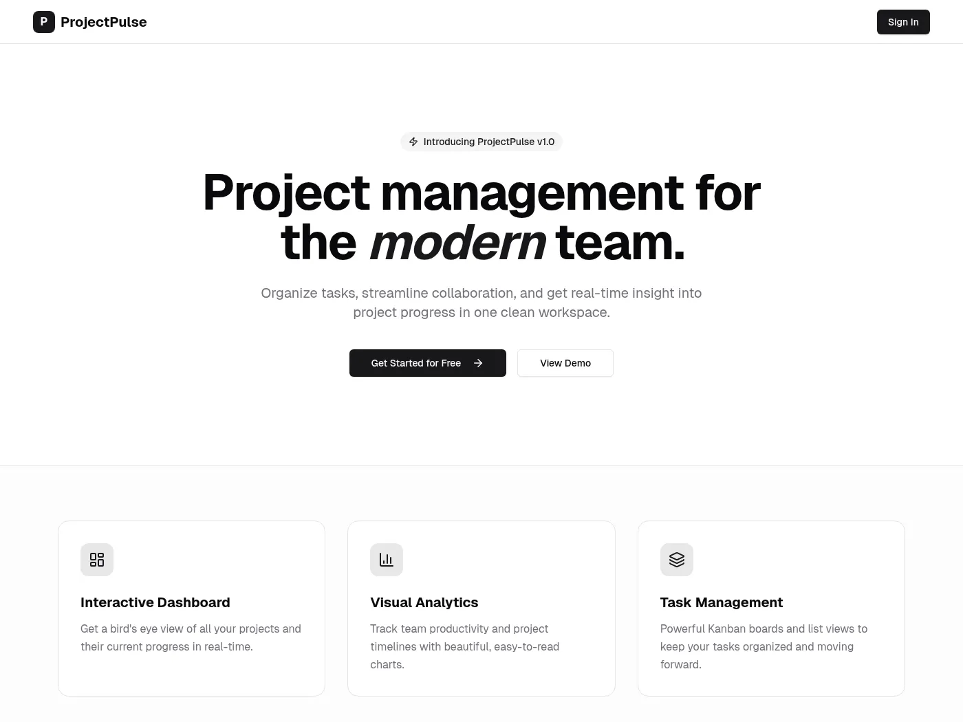 ProjectPulse Dashboard
