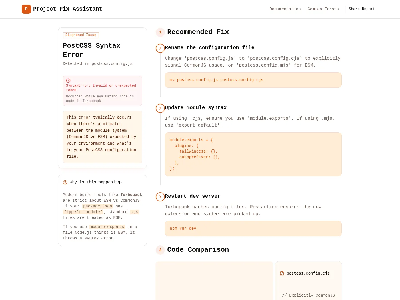 Project Fix Assistant